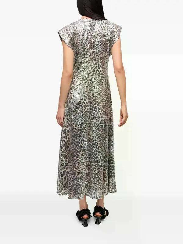 GANNI Leopard-print Midi Dress