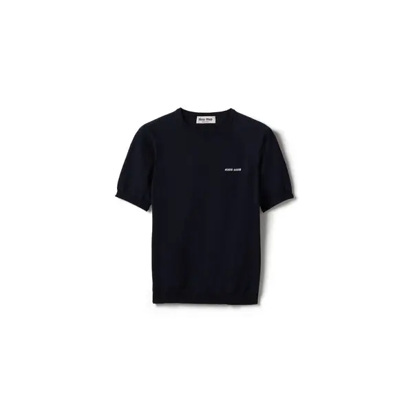 Miu Miu Wool Crew-neck Sweater - Navy