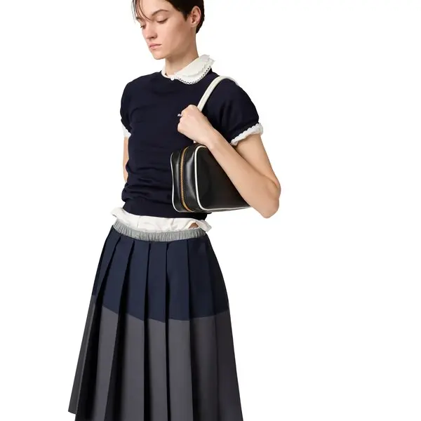 Miu Miu Wool Crew-neck Sweater - Navy