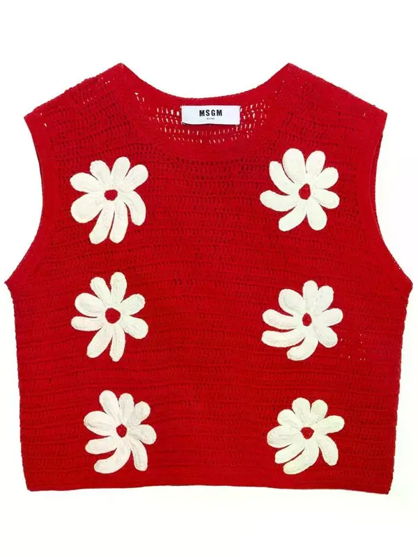 MSGM Crochet-knit Top