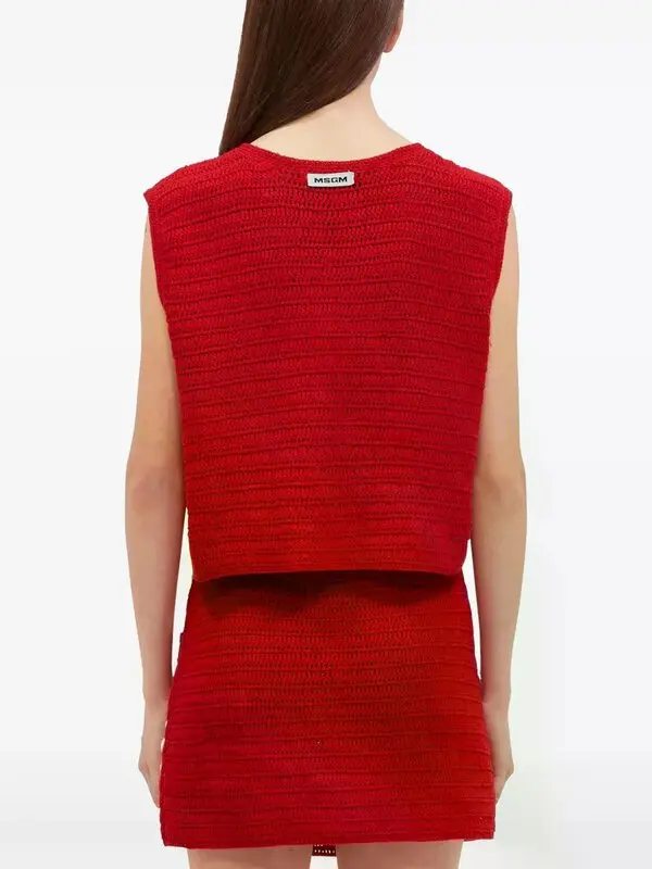 MSGM Crochet-knit Top