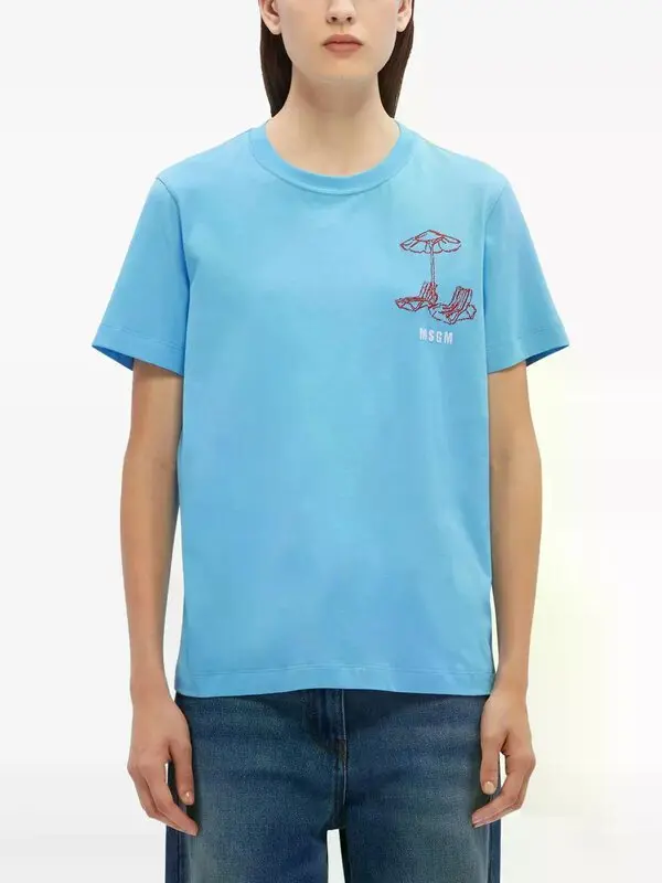 MSGM Embroidered T-shirt