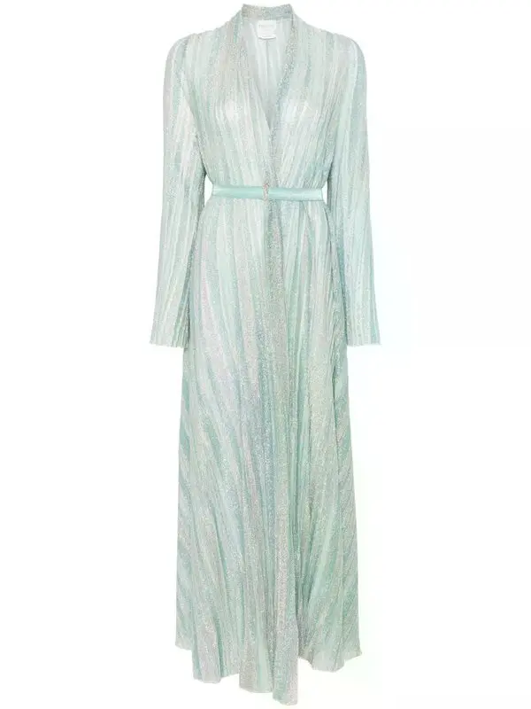 FORTE_FORTE Lurex Midi Wrap Dress - Blue