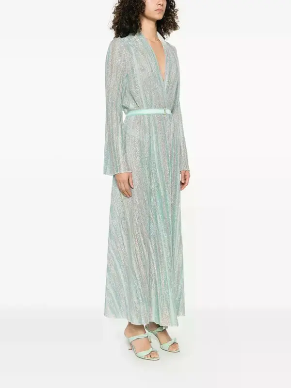 FORTE_FORTE Lurex Midi Wrap Dress - Blue