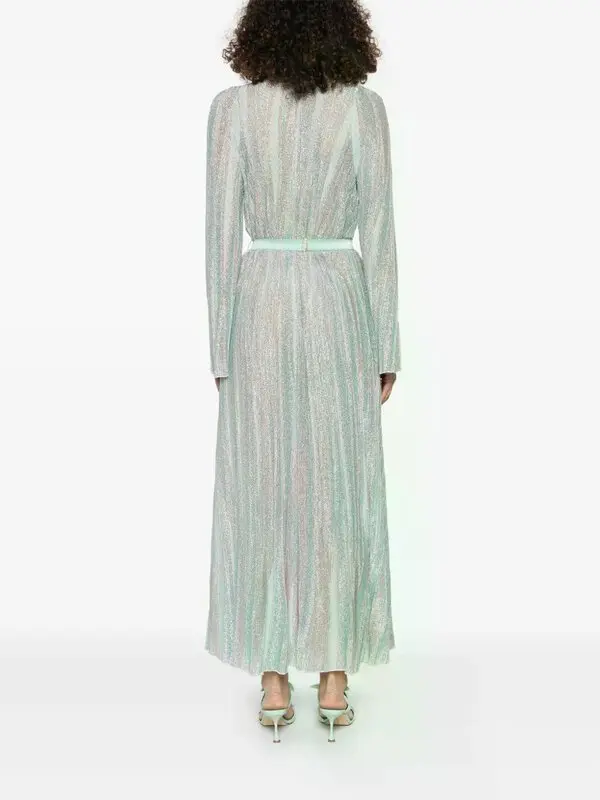 FORTE_FORTE Lurex Midi Wrap Dress - Blue