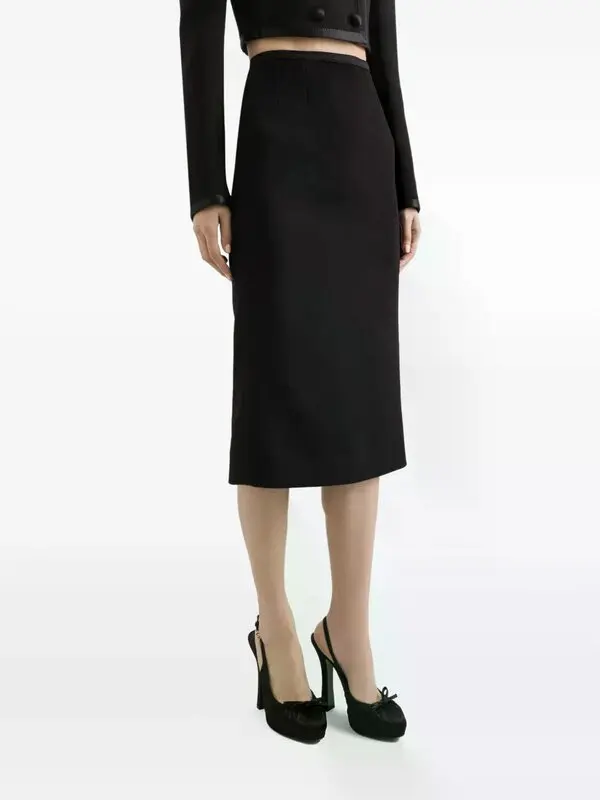 Dolce & Gabbana Straight Midi Skirt - Black