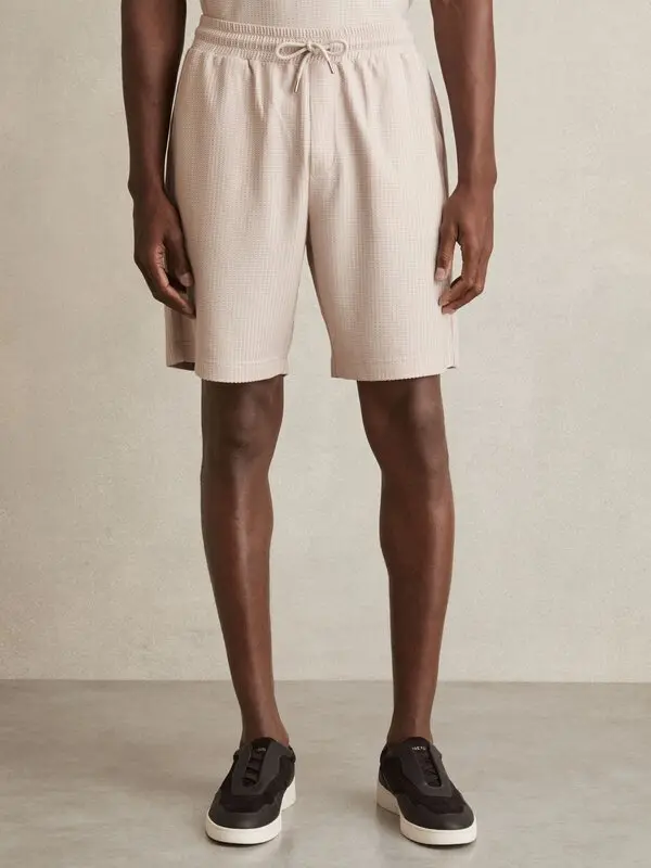 REISS Zano Textured Knit Shorts