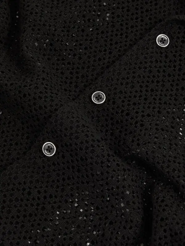 REISS Sterling Crochet Cuban-collar Shirt