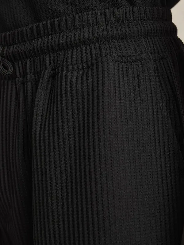 REISS Rowden Textured-knit Tapered Trousers - Black