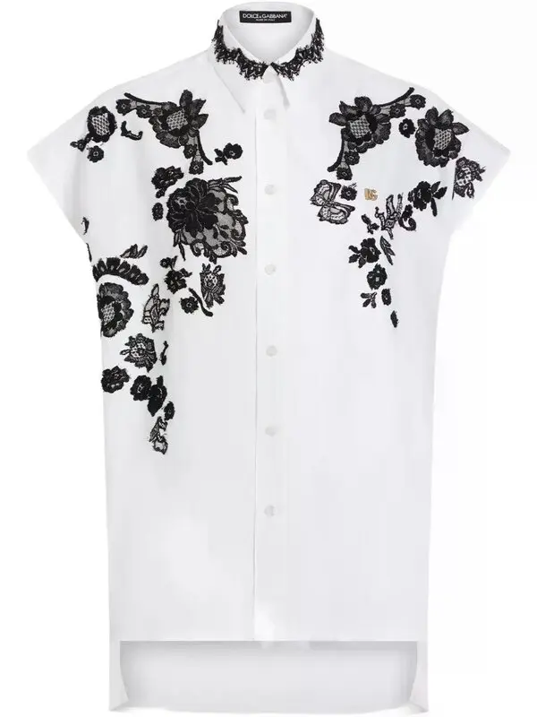 Dolce & Gabbana Lace-detail Shirt - White