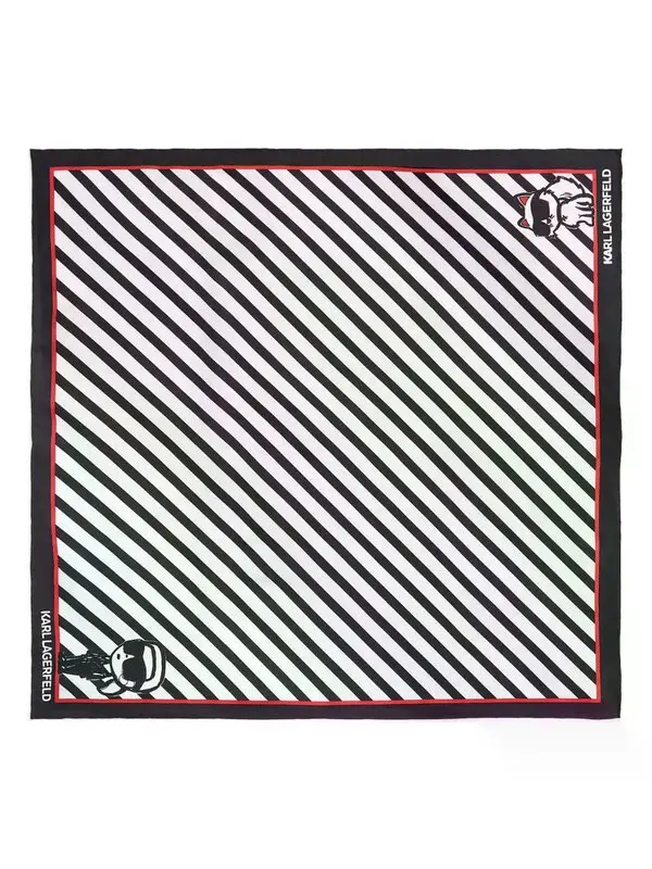 Karl Lagerfeld Ikon Silk Scarf - White
