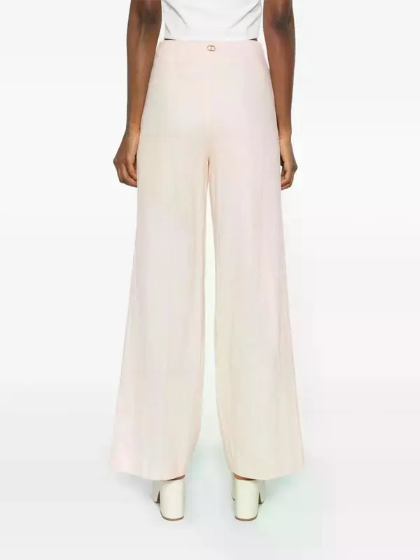 TWINSET Wide Leg Trousers With Floral Embroidery
