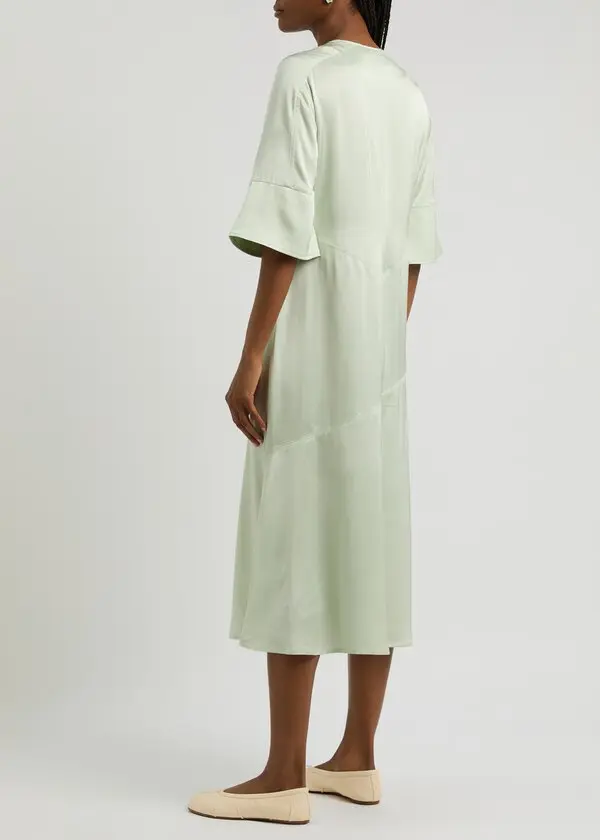 Day Birger Et Mikkelsen Camilla Satin Midi Dress - Light Green - 50% Off |  Editorialist