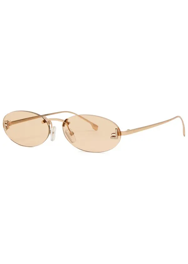 Fendi Narrow Oval Sunglasses - Pink