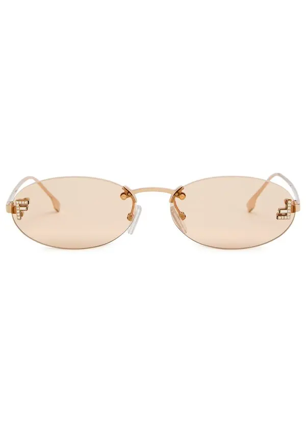 Fendi Narrow Oval Sunglasses - Pink