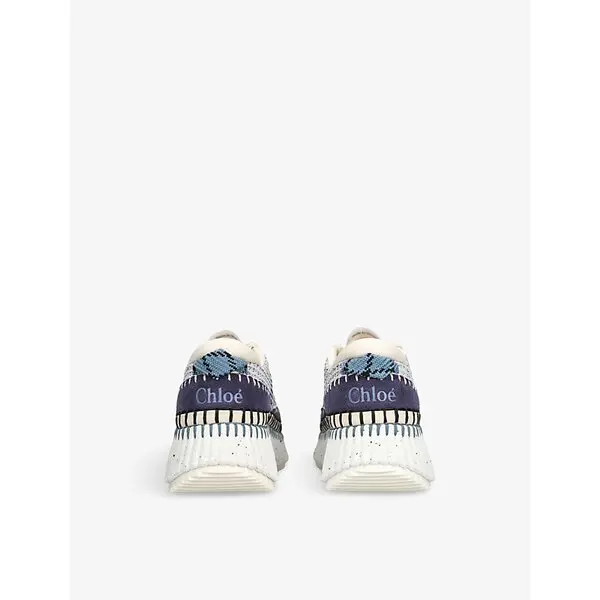 Chloé Nama Mixed-material Trainers - Blue Other