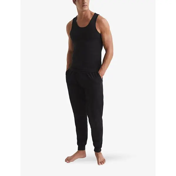 REISS Vinnie Stretch-cotton Vest - Black