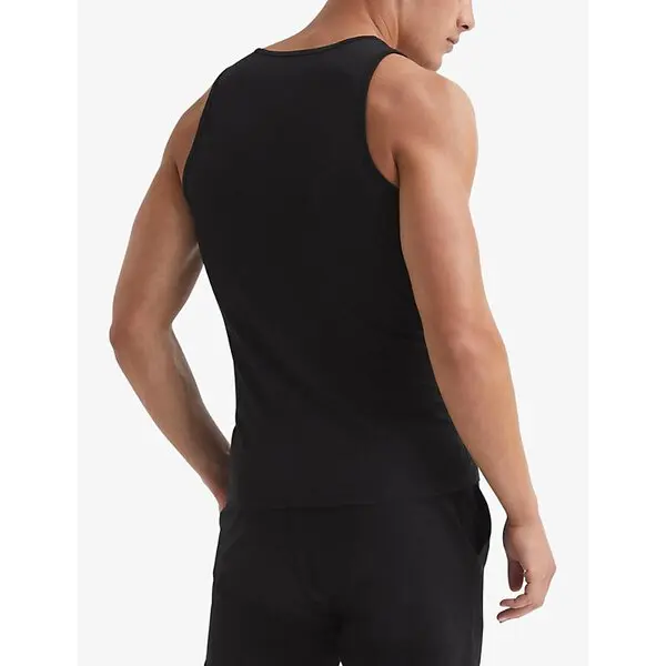 REISS Vinnie Stretch-cotton Vest - Black
