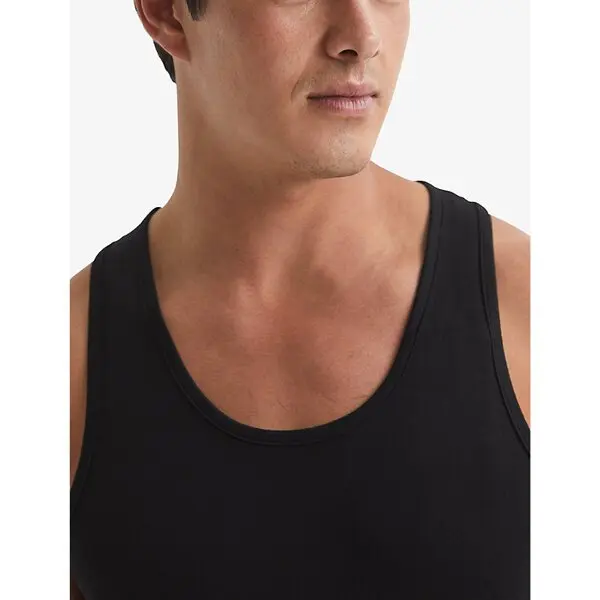 REISS Vinnie Stretch-cotton Vest - Black