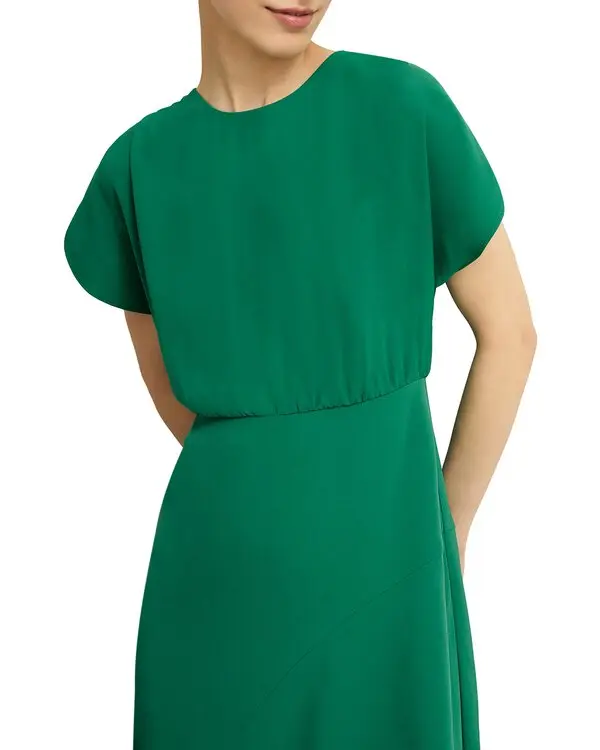viridian green dress Emerald Green Off-Shoulder Satin Draped Gown – VALDRIN SAHITI