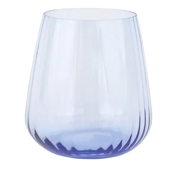 VIETRI Francesca Amber Double Old Fashioned Glass - Light Blue