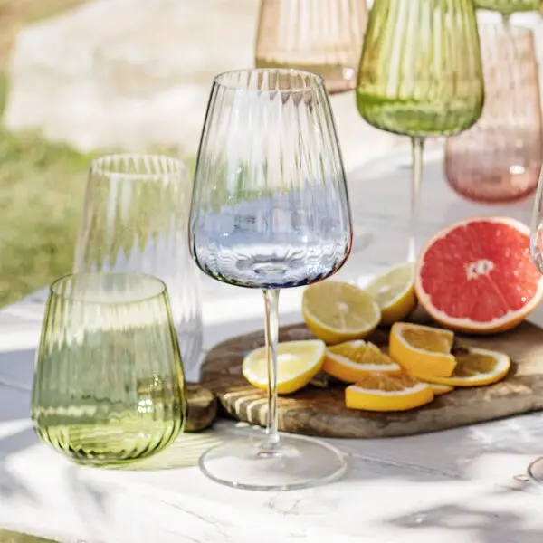 VIETRI Francesca Amber Water Glass - Light Blue