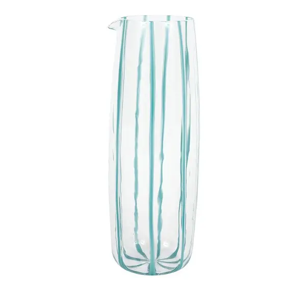 VIETRI Nuovo Stripe Pitcher - Teal