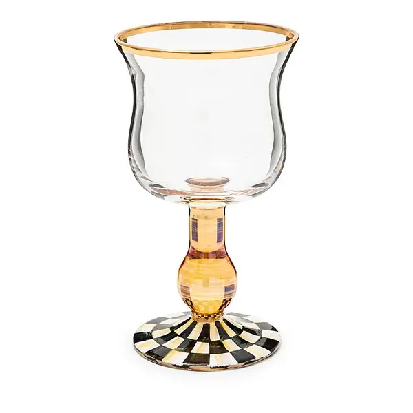 MACKENZIE-CHILDS Courtly Check Wine Glass - No Color