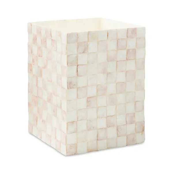 MACKENZIE-CHILDS Rosy Checks Capiz Waste Bin - No Color