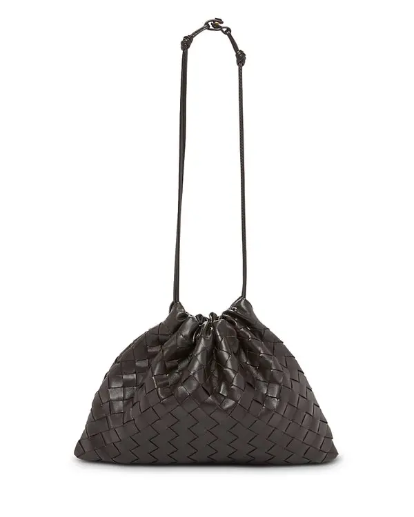 Bottega Veneta Intrecciato Leather Shoulder Bag - Fondant/gold