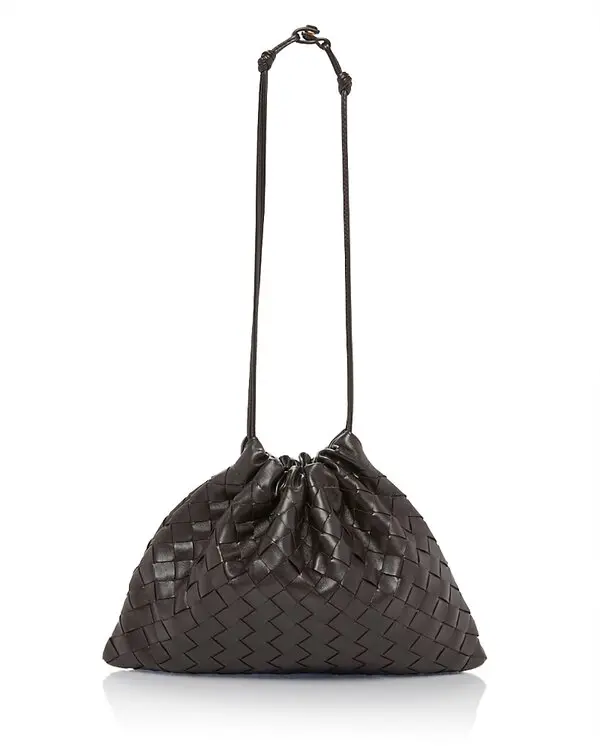 Bottega Veneta Intrecciato Leather Shoulder Bag - Fondant/gold