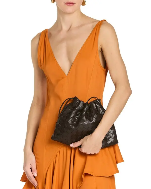 Bottega Veneta Intrecciato Leather Shoulder Bag - Fondant/gold