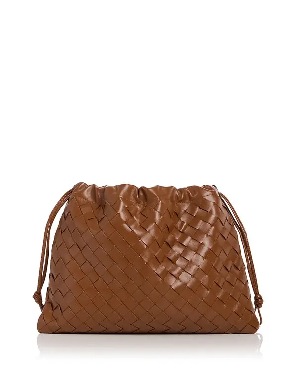 Bottega Veneta Intrecciato Leather Shoulder Bag - Tannin/gold