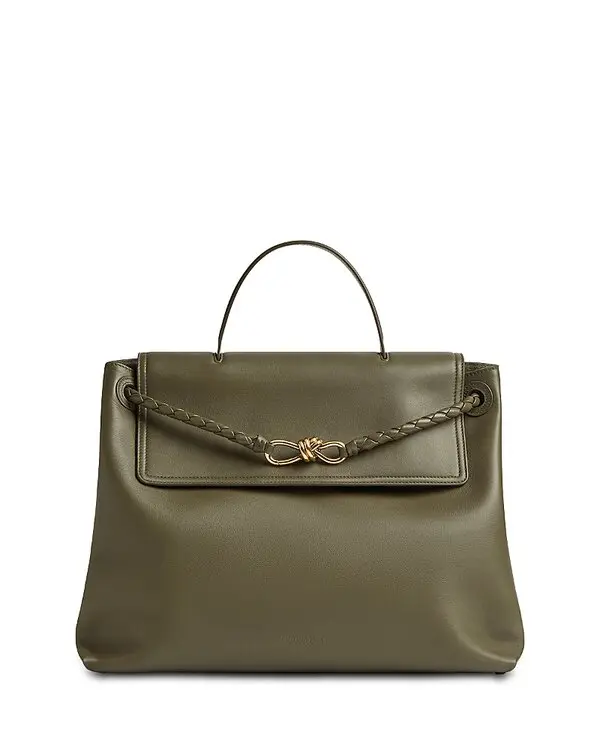 Bottega Veneta Large Intrecciato Leather Top Handle Bag - Cypress