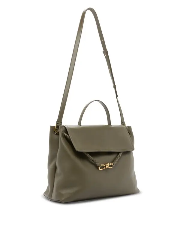 Bottega Veneta Large Intrecciato Leather Top Handle Bag - Cypress