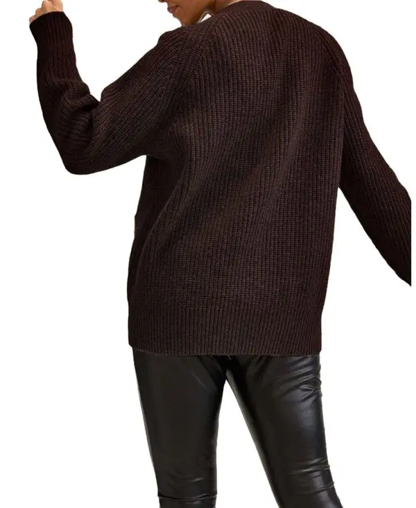 Hatch Collection Maternity Cashmere Marlow Cardigan - Espresso