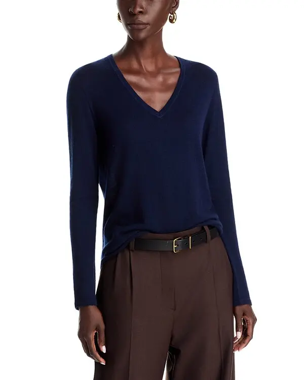 Majestic Filatures Cashmere V-neck Sweater - Marine