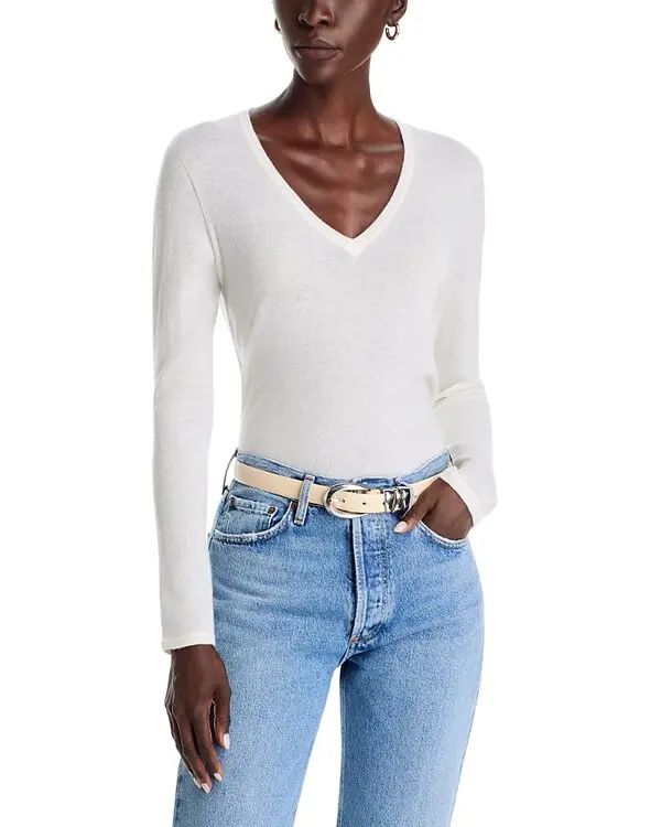 Majestic Filatures Cashmere V-neck Sweater - Milk