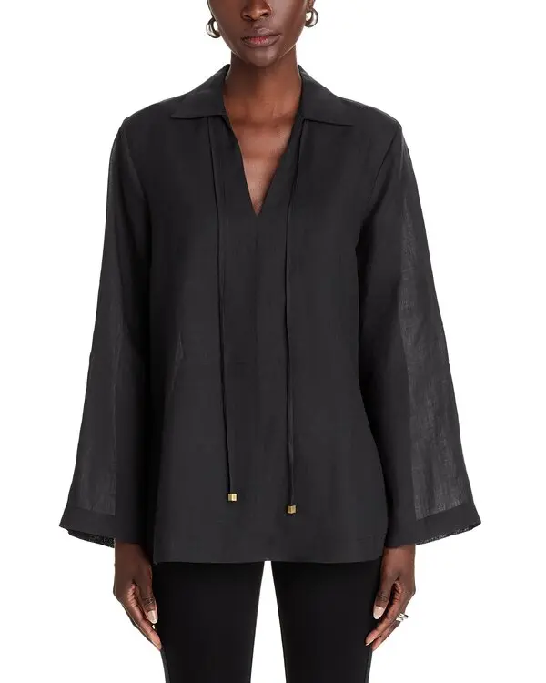Michael Kors Tie Neck Top - Black