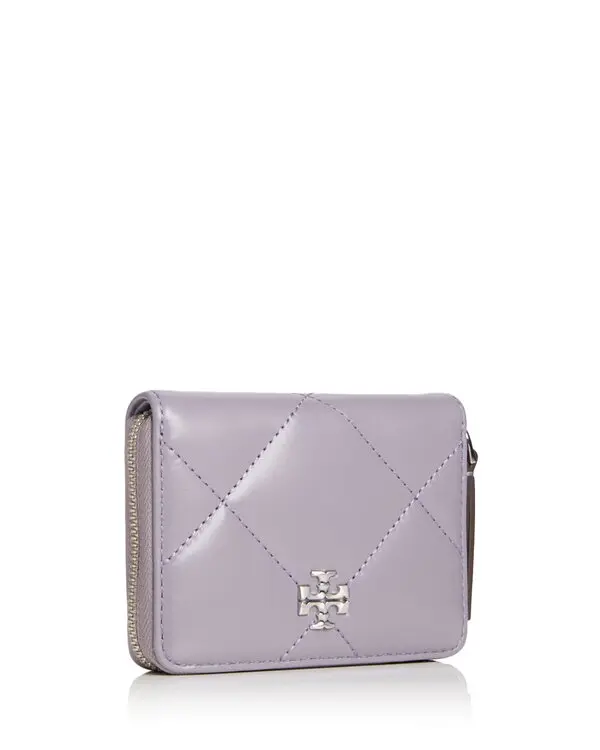 Tory Burch Small Kira Diamond Quilt Zip Around Wallet - Lavender