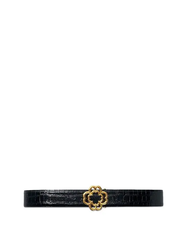 Maje Clover Double M Belt - Black
