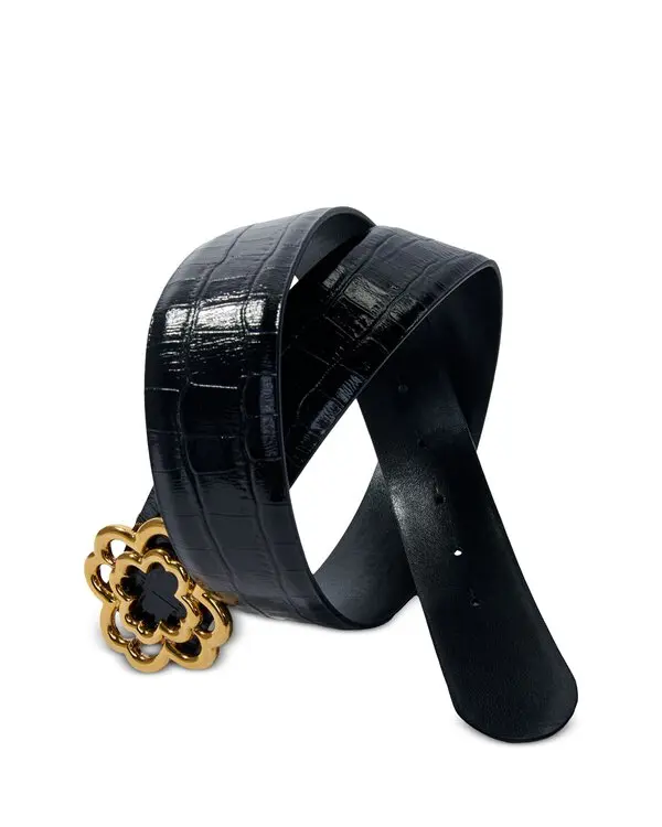 Maje Clover Double M Belt - Black