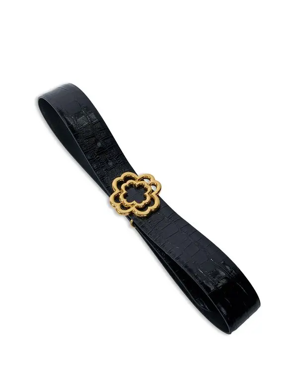 Maje Clover Double M Belt - Black
