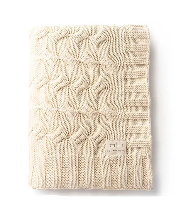 DOMANI HOME Cable Knit Throw Blanket