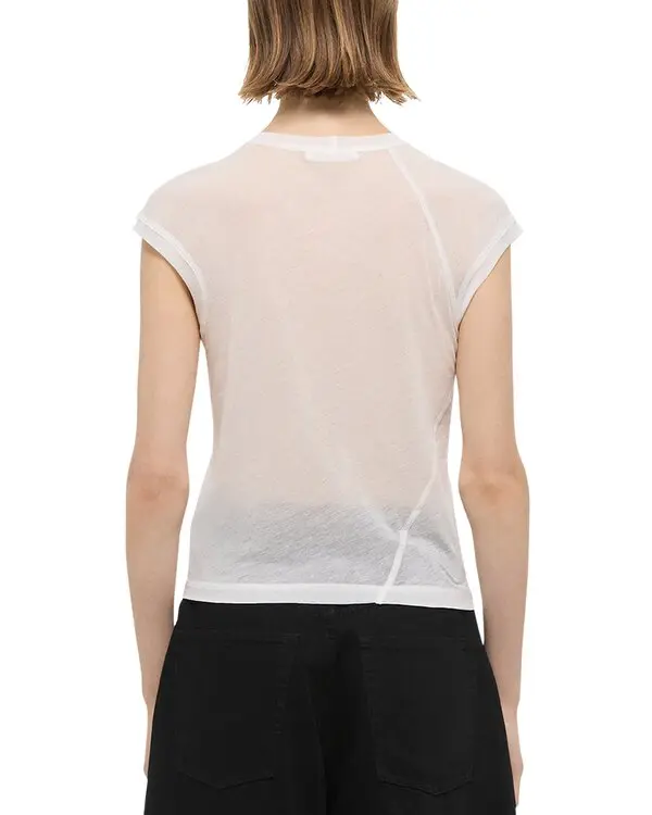 Helmut Lang Twisted Crop Tee - White