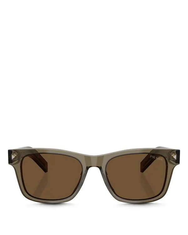 Prada 54mm Rectangular Sunglasses - Clear