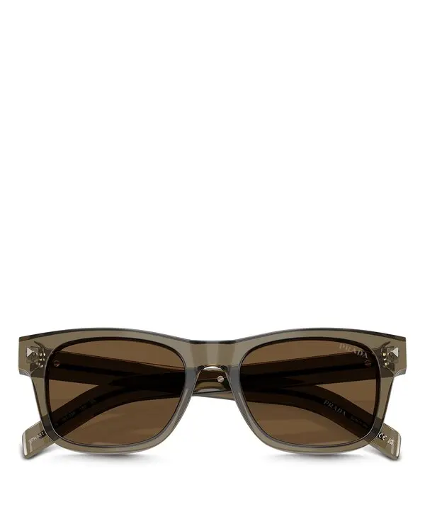 Prada 54mm Rectangular Sunglasses - Clear
