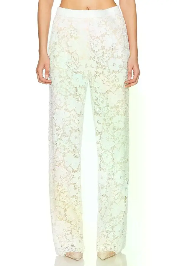 SANS FAFF Estelle Lace Pintuck Pant - White