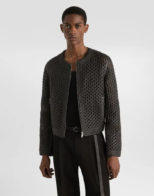 Dolce & Gabbana Woven Nappa Leather Jacket