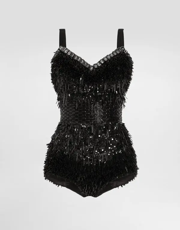 Dolce & Gabbana Sequined And Micro-beaded Bodysuit
